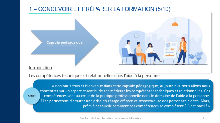 Diaporama du Dossier technique Formateur professionnel d'adultes