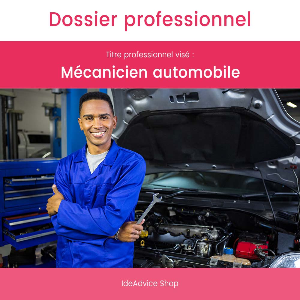 Modèle rempli du dossier professionnel Mécanicien automobile